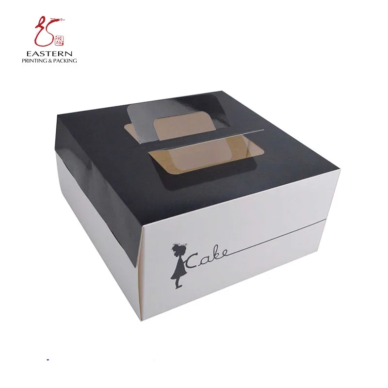 Custom Paper Packaging With Clear Window Handle Cake Boxes - Buy Cake ...