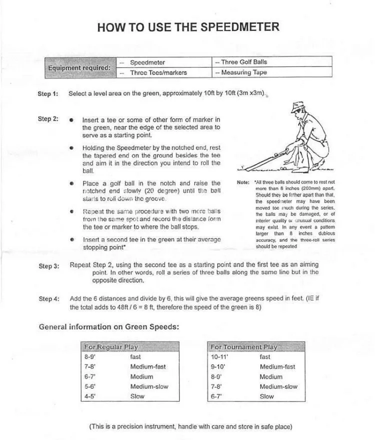 Golf Green Speed Meter & Golf Green Velocity Meter - Forever FGSM-01A