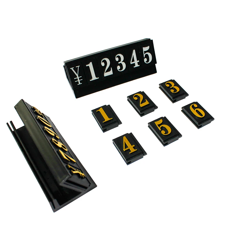 Plastic Black Numbers Price Tag Cube Display Accessory