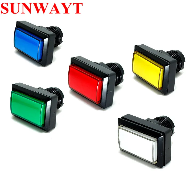 51*34mm 12V Rectangle Illuminated Push Button with Microswitch and LED ...