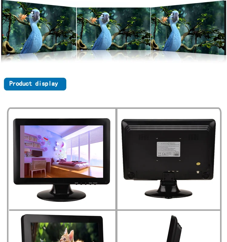12 Inch Bnc Input Lcd Cctv Monitor With Hd-mi Vga Video Display For ...