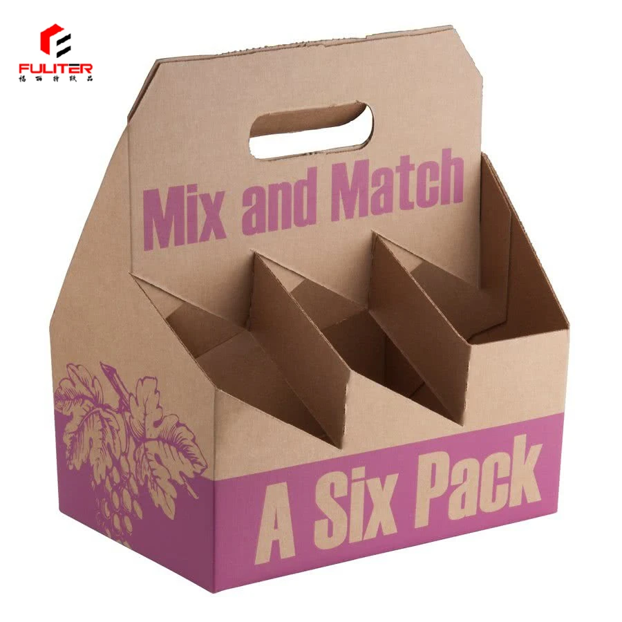 Custom Design Recycle Corrugated Six Pack Beer Carton Packaging - Buy ...