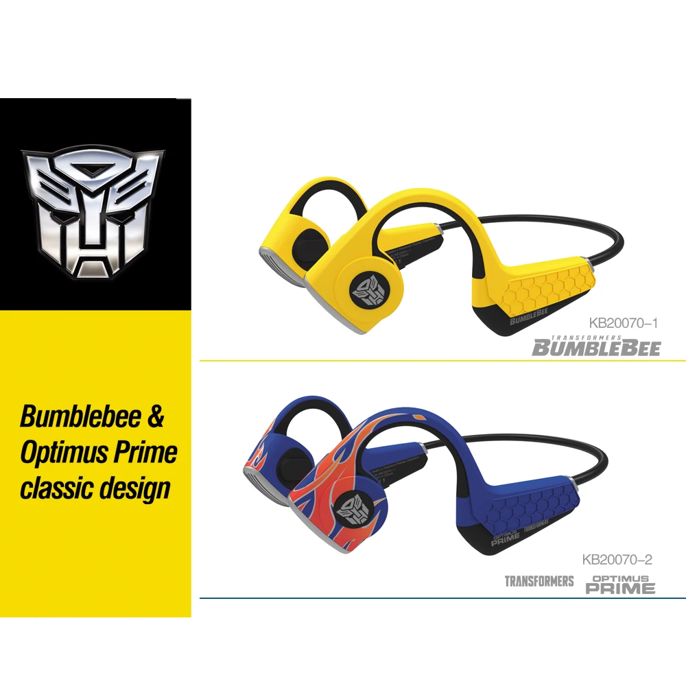 Bumblebee Transformers Bone Conduction Headphones Portable Bluetooth 5. ...