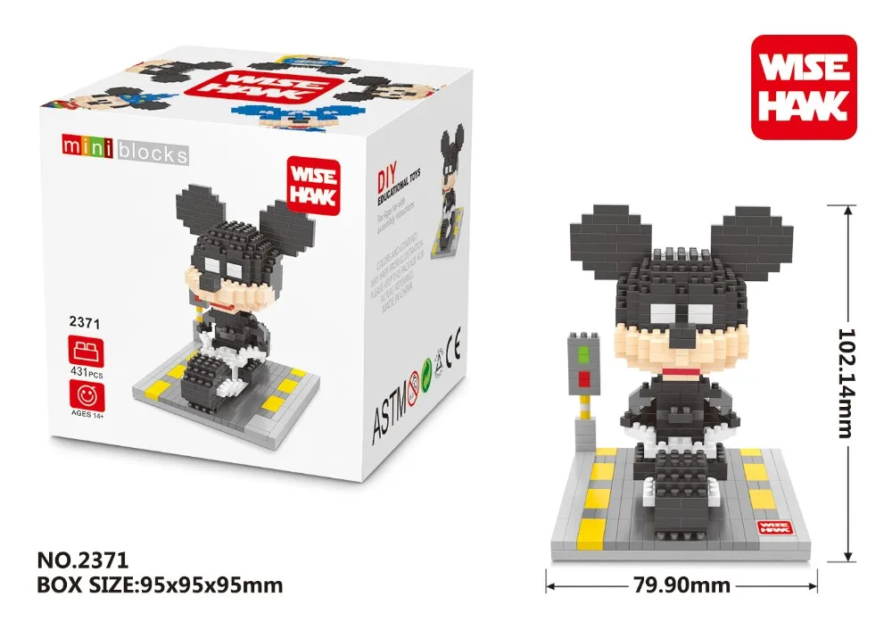 Wisehawk Diamond Brick Funny Assembling Mikey Figure Toys