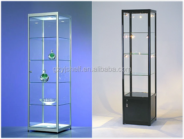 Lockable Aluminium Glass Display Cabinet with LED Lighting - Durable ...