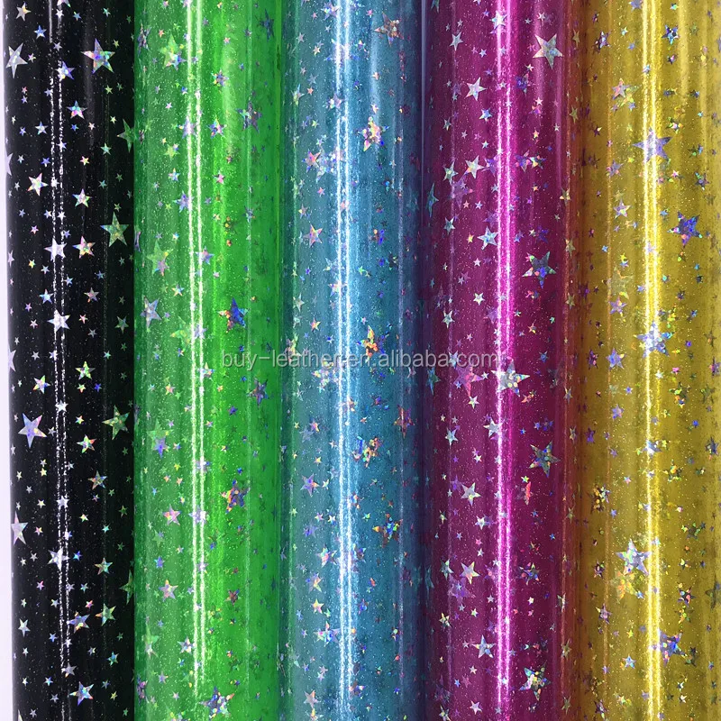 0.5mm X 48inch PVC Glitter Film with Stars Fabric - Buy Leather