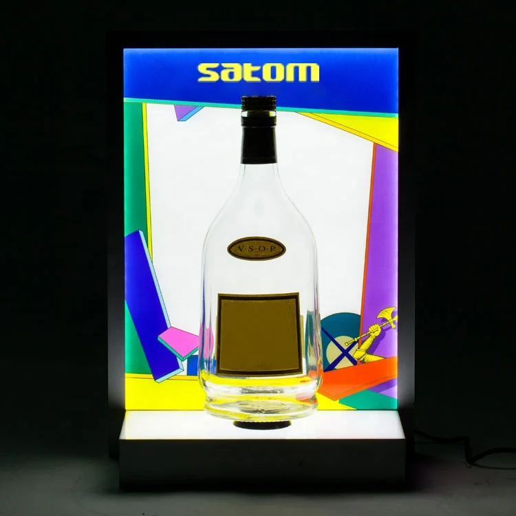 Custom Vodka Bottle Glorifiers Led Light Base Back Display Bar Bottle ...