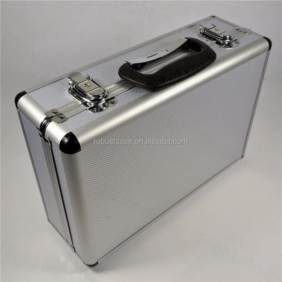 Black or Silver Portable Hard Aluminum Carry Briefcase with Aluminum ...