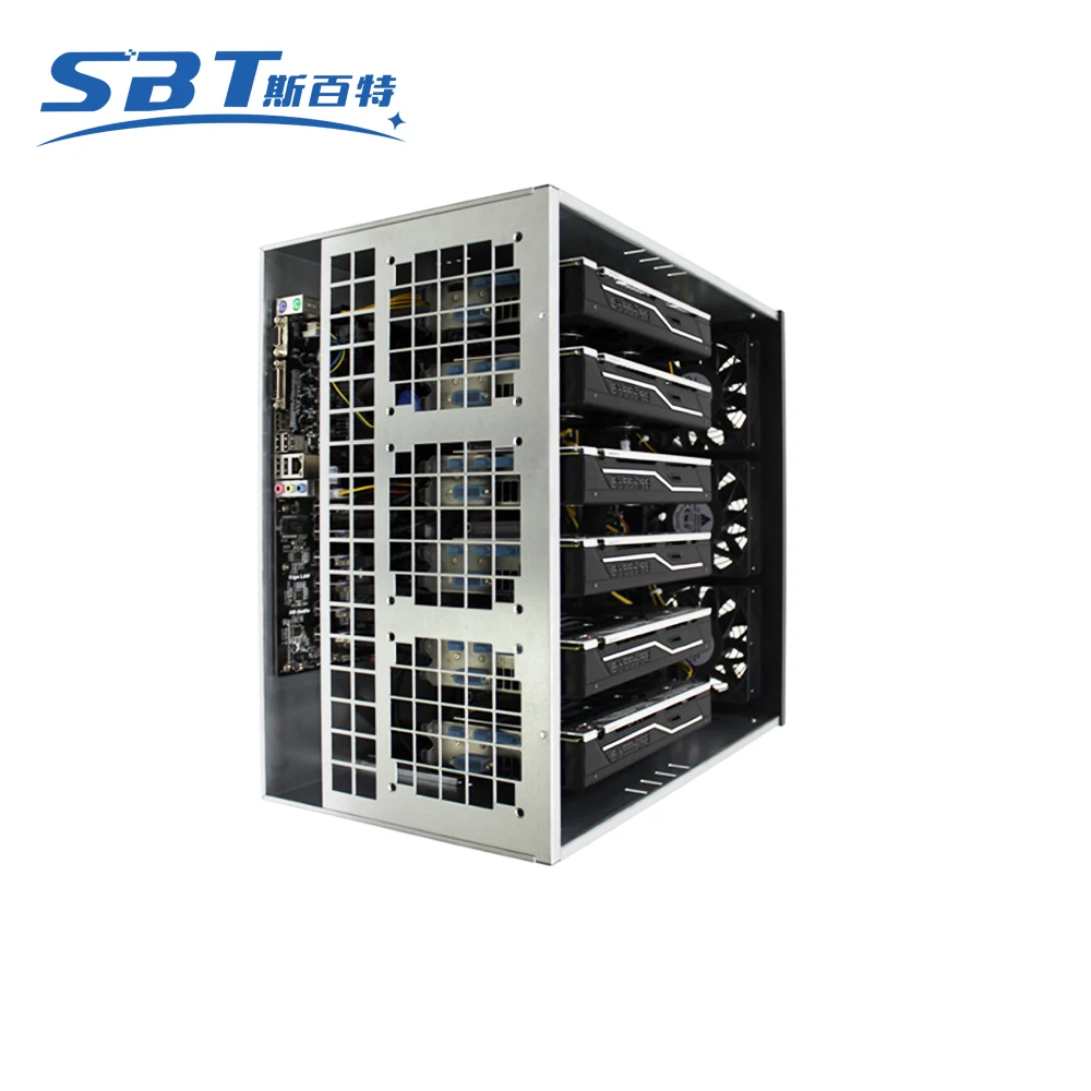 6u 6gpu Mining Rig Server Pc Case With 6 Fans Pre-installed Compatible ...