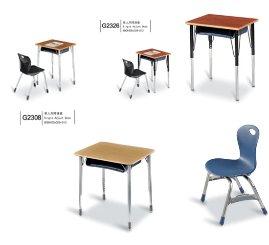 Adjustable Single Student Table With Chair For Grade 1 To Grade 12 ...