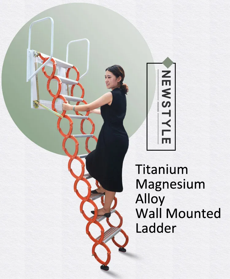 Outdoor Black Collapsible Wall Mounted Ladder - Safe & Durable