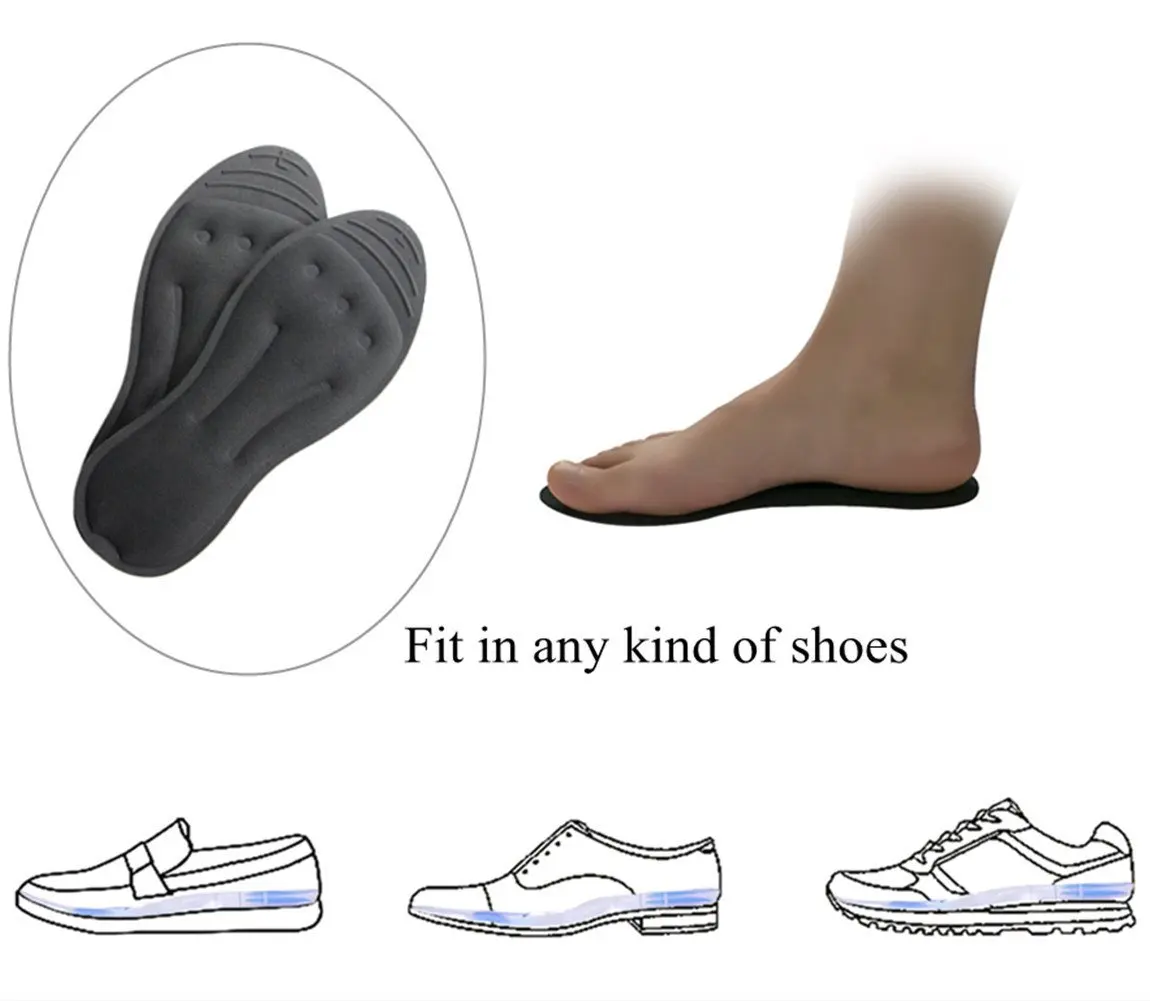 Dynamic Liquid Massaging Orthotic Insoles Shoe Inserts Premium Glycerin ...