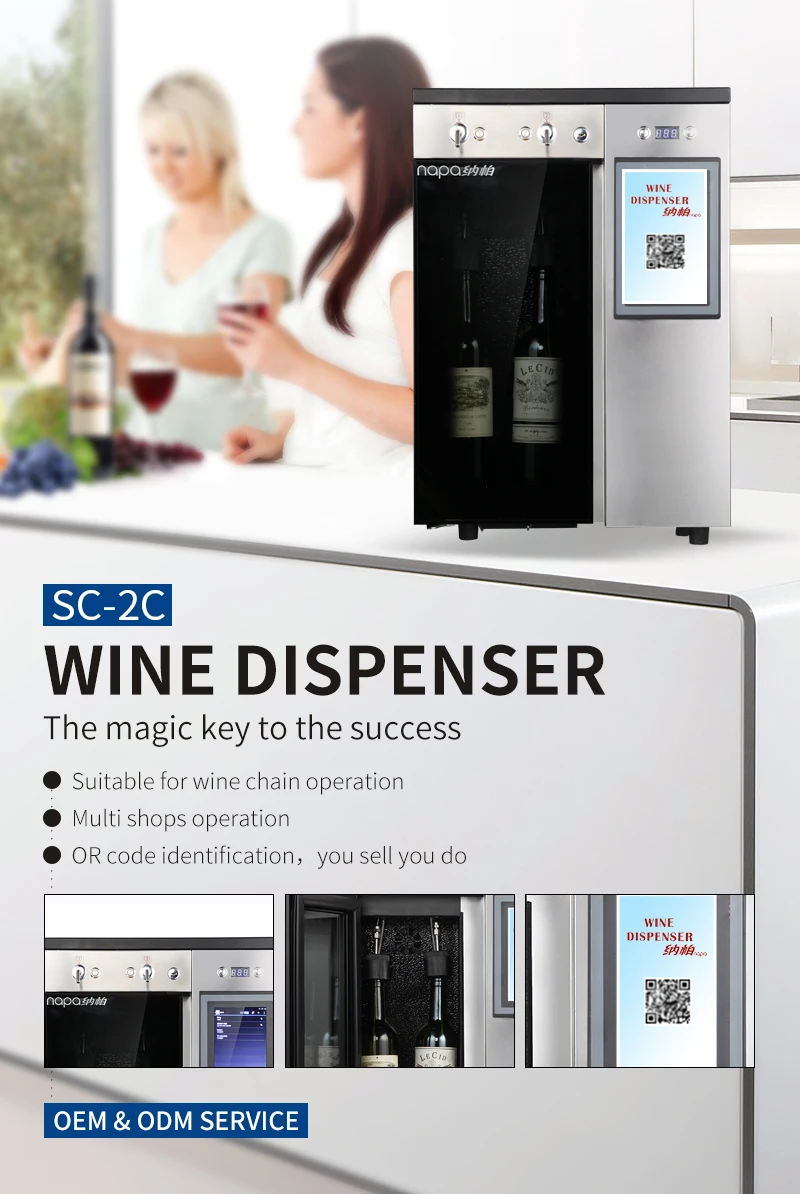 Red Wine Dispenser Cooler Refrigerator 2 Bottle Adjustable Thermostat ...
