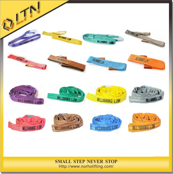 100 Ton Polyester Round Sling Belt - Color Code Lifting