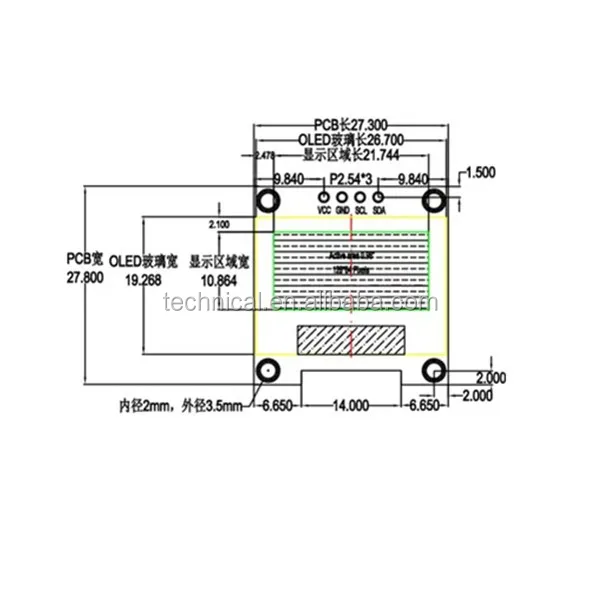 0.96" Iic I2c Interface 128x64 Oled Micro Display Yellow Blue Character ...