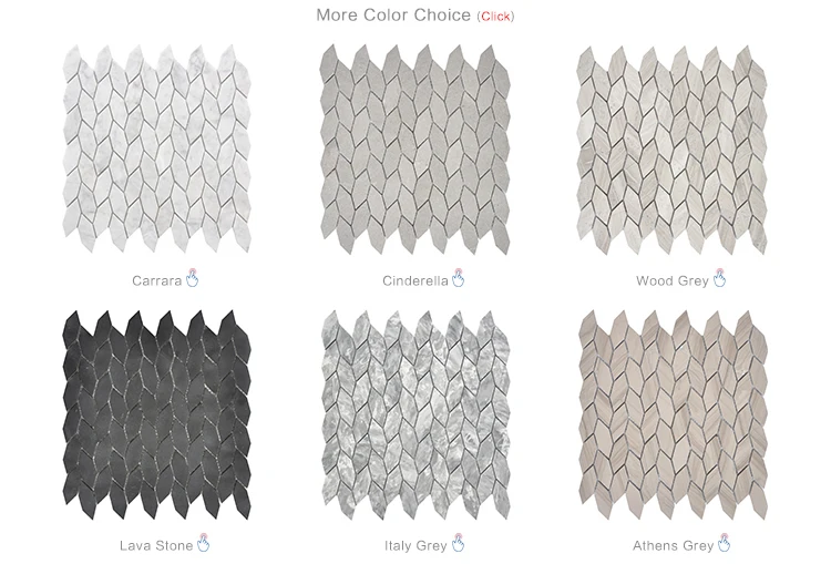 Bianco Carrara Marble Leaf Shape Mosaic Tile Bathroom Floor Tiles ...