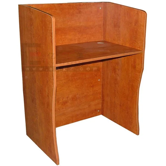 Individual Wooden Library Reading Desk with Partition, View Reading ...