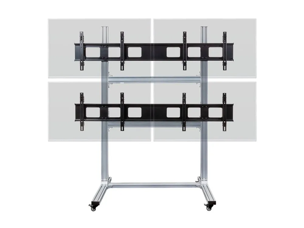 Modern Movable Multi-screen Mobile 2x2 3x2 Led Tv Cart Floor Stand With ...