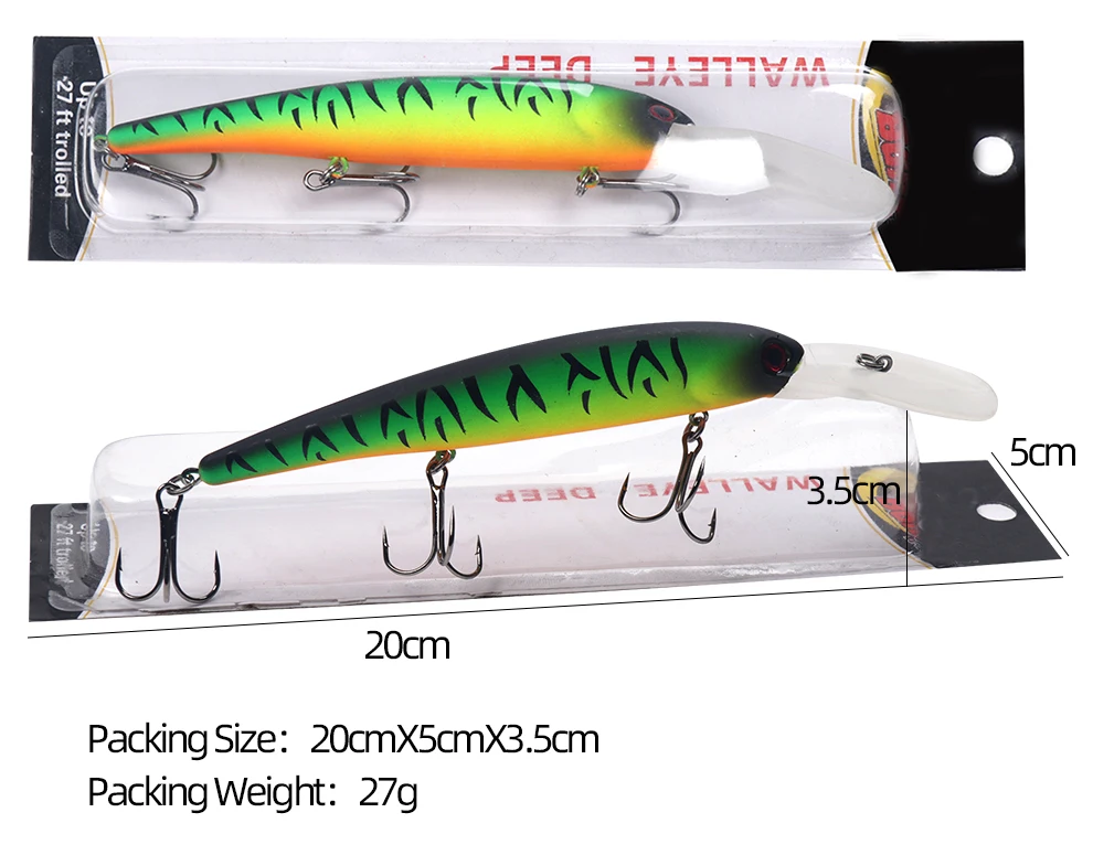 Cast Fish Lure 16cm 19g Hard Plastic Blank Deep Diving Minnow Lure Hard ...