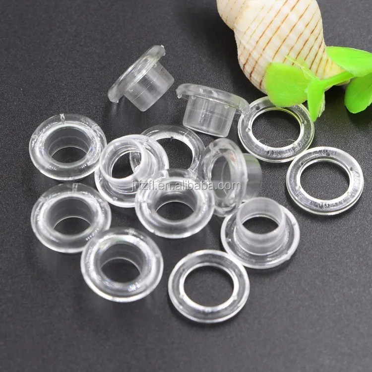Black White Round Transparent Clear Plastic Grommets