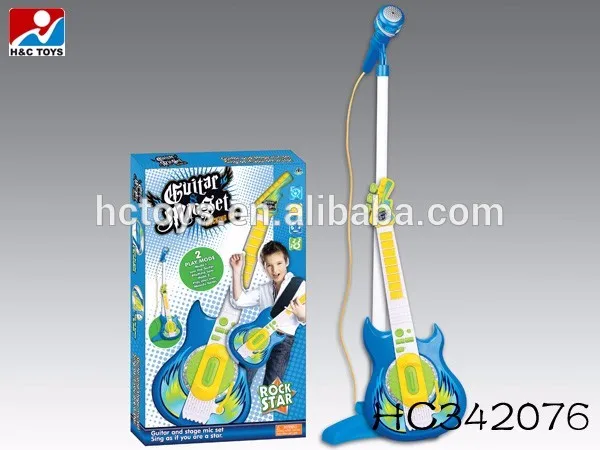 New Electric Plastic Toy Guitar With Microphone Hc342075 - Buy Toy ...
