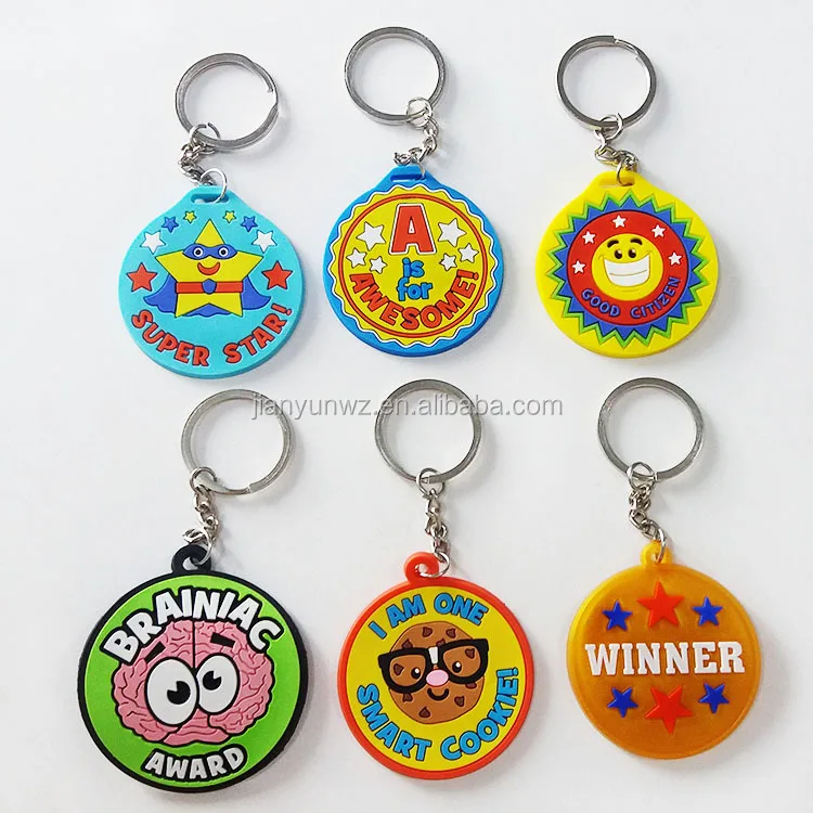 Custom Made Round Shape Keyring Custom Round Soft Rubber Keyring ...