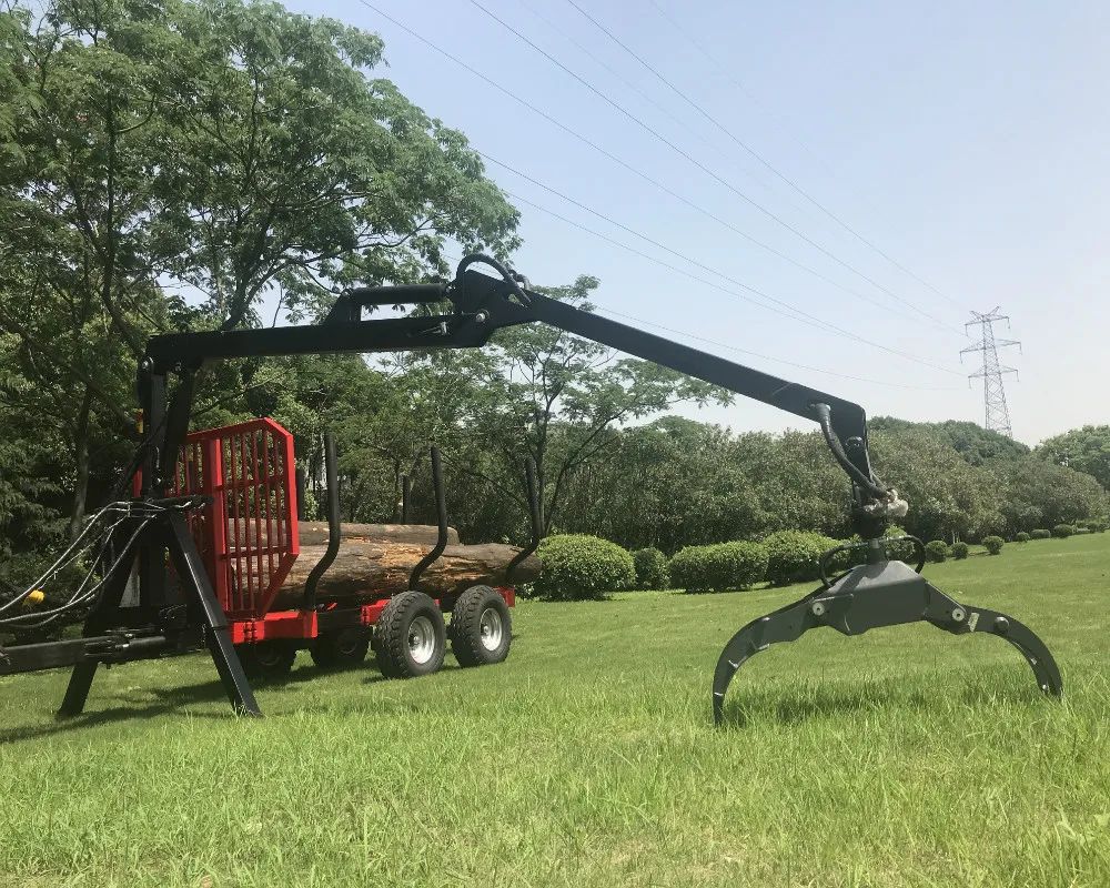 Forest Log Crane for Trailer / Wood Timber Loader Trailer with Crane ...