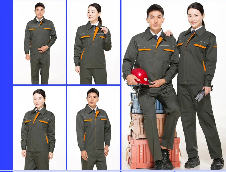 Grey And Orange Color Workwear Safety Uniform Welder Uniforms Welding ...