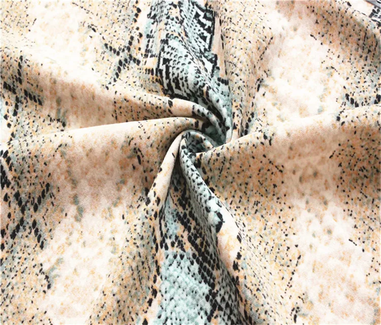 New 2021 Snake Print Polyester Spandex Stretch Knitted Fabric Polyester ...