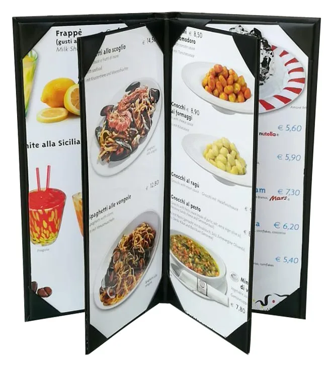 High Quality 4 Panels Menu Cover - Durable & Versatile
