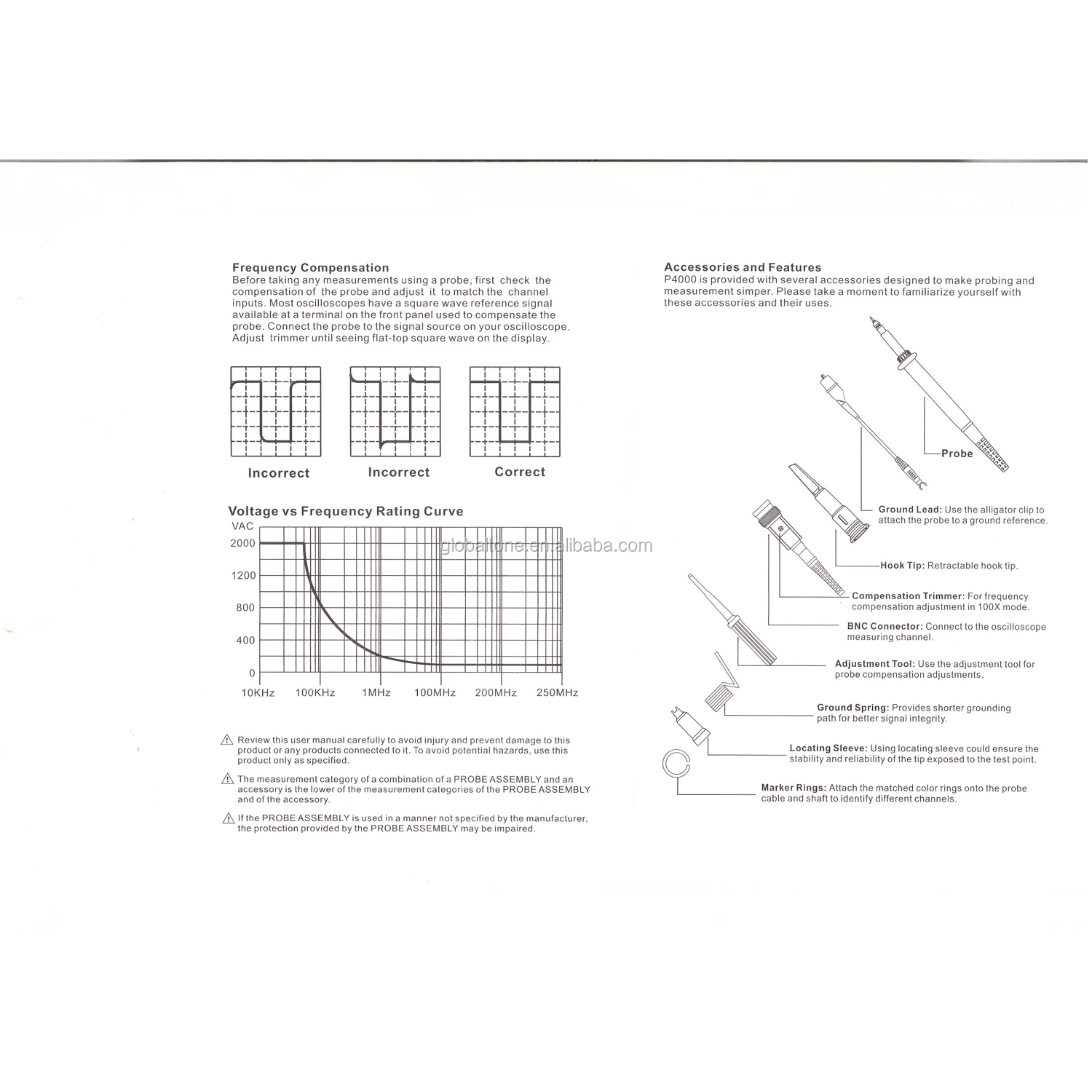 Oscilloscope Probes 60mhz 2000v P4060 High Voltage Probes With ...
