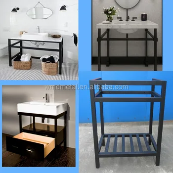 Black Steel Base Frame For Bathroom Granite Countertop Vanity Sink ...