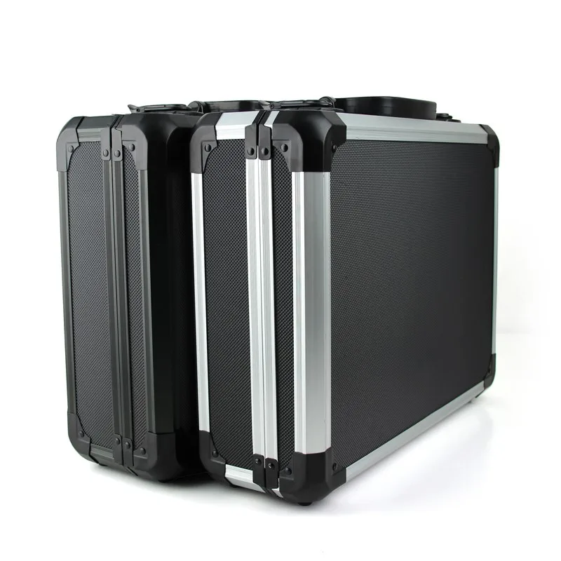 Locking Storage Aluminum Clipboard Hard Black Solid Briefcase Case ...