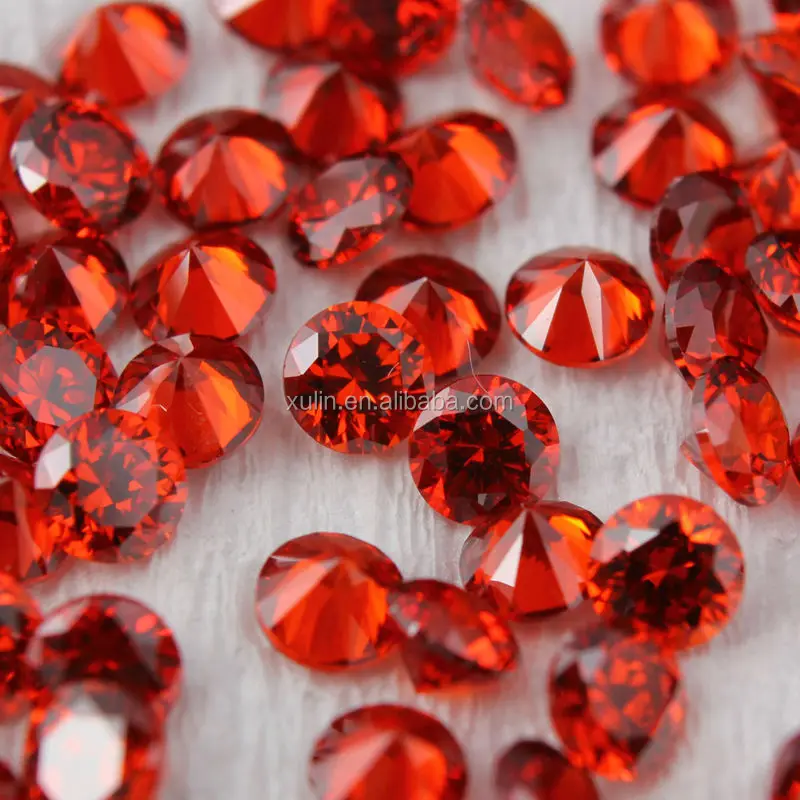 High Quality Round Cz Red Garnet Cubic Zirconia Loose Stones - Buy ...