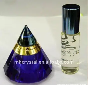 Blue Pyramid Shape Crystal Perfume Bottle Mh-x0498 - Buy Crystal ...