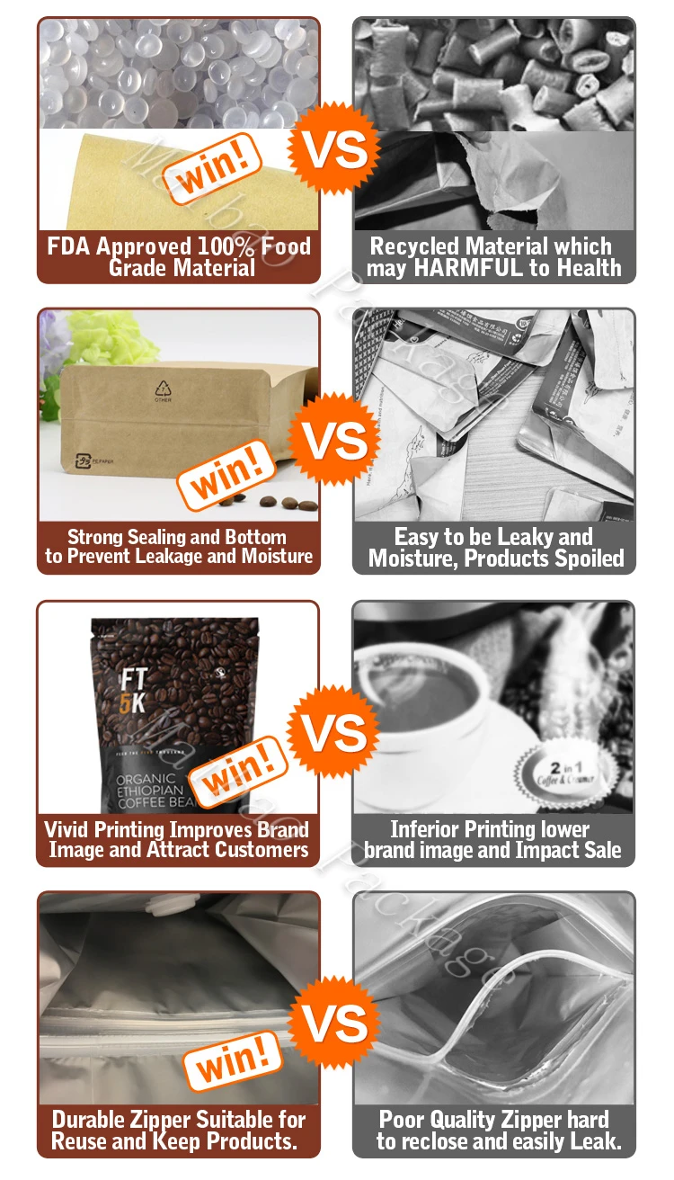 Oem Flexible packaging Kraft paper instant coffee packaging/coffee ...