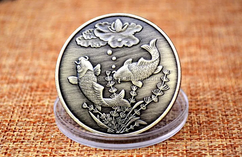 2019 Japanese Chinese Feng Shui Koi Carp Fish Coin,Lucky Fish Gold ...