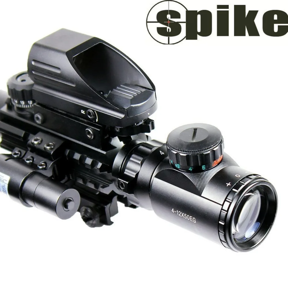 Spike Combo Scope 4-12x With Holographic 4 Reticle Red Dot Sight And ...