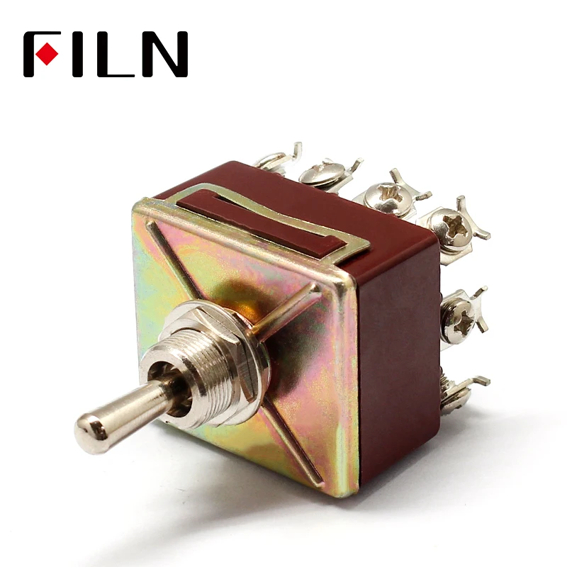 ON OFF on 3 Positions Screw12 Pins Self-lock Toggle Switch DPDT 15A ...