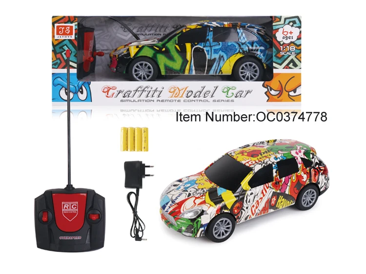 Mini Remote Control Graffiti Paint Toy: 4ch Electric Car Models 1:18