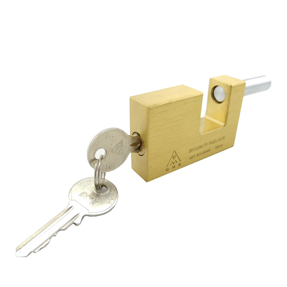 65mm Hardened Brass Rectangular Padlock Pad Locks Solid Heavy Duty Door ...