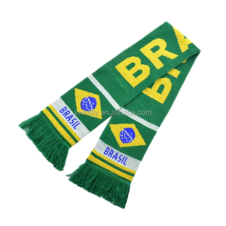 Brazilian National Team Football Fan Knitted Acrylic Scarf