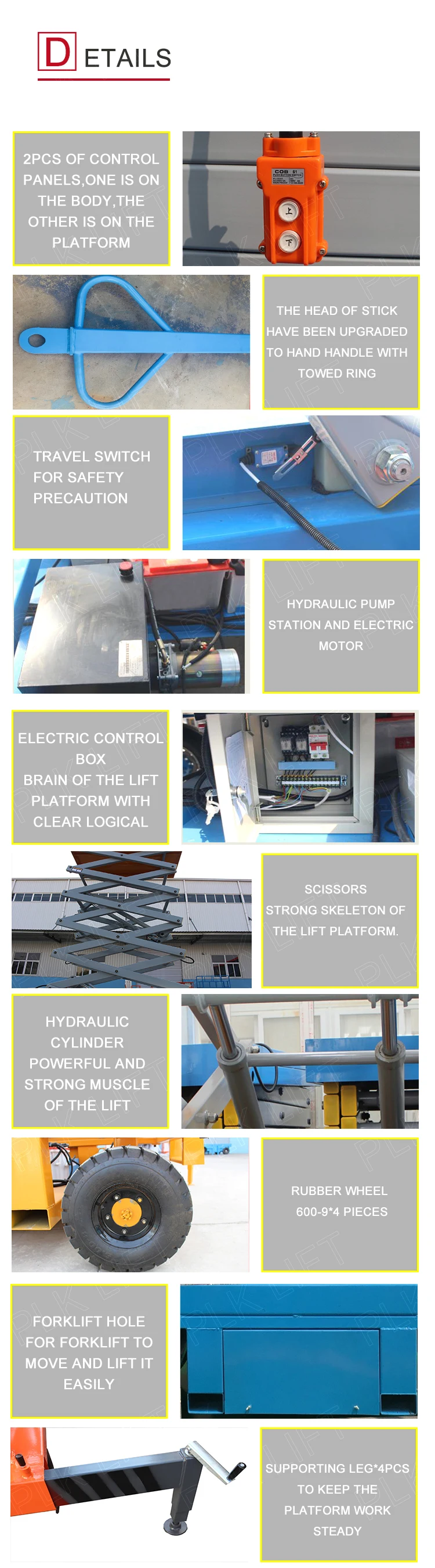 PLK LIFT Hydraulic Scissor Lift - Battery Powered & Versatile