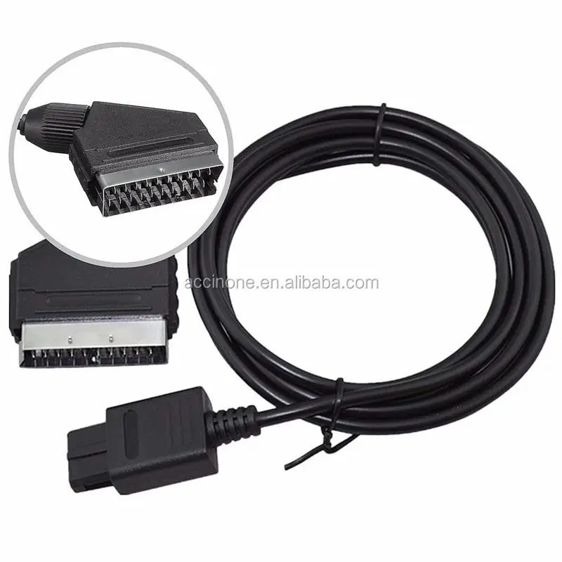 Wholesale 1.8m Rgb Scart Av Cable For Super Famicom Snes N64 Gamecube ...