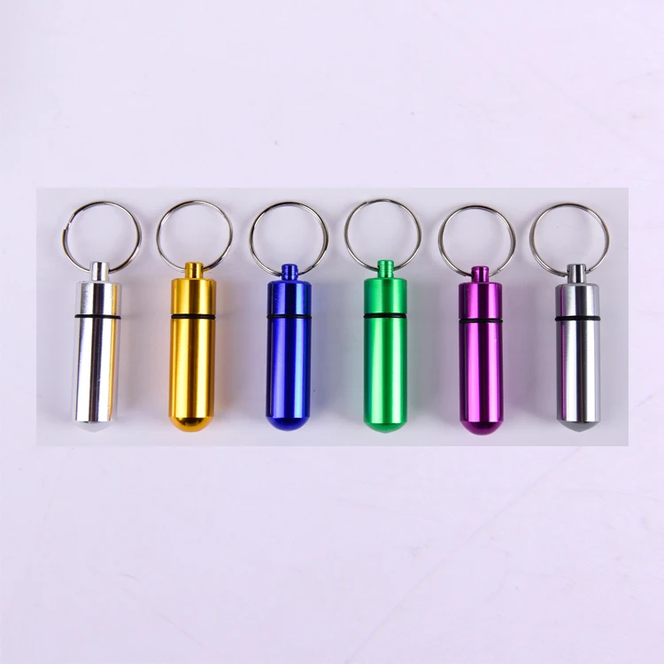 Waterproof Canister Keychain Pill Fob Holder,Aluminum Pill Container ...