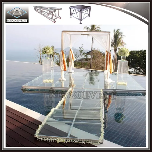 Acrylic Transparent Dance Floor with Aluminum Glass Stage Brace