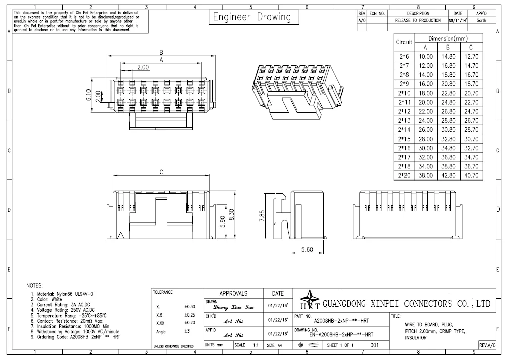 2.0mm Pitch Crimp Style Phb Connector For Rh Smh200-nnc Connector - Buy Phb Connector,Crimp ...