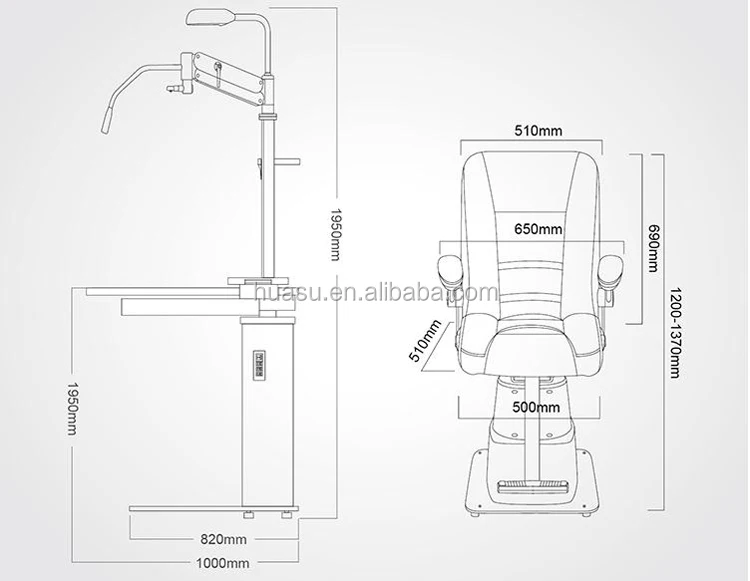 Optometry Combined Table Set - Huasu Ophthalmic Refraction Chair Unit