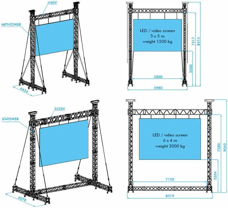 Outdoor Events Led Screen Video Wall Support Gantry Crane Truss - Buy ...