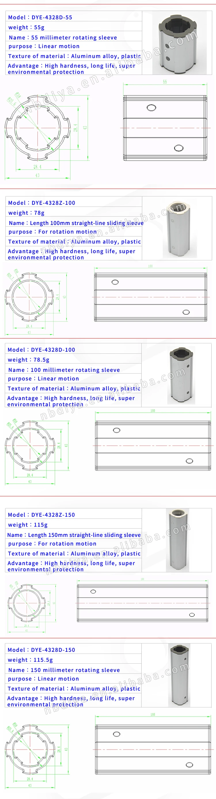DY56 Industrial Profile Lean Pipe Slippery Sleeve for Workshop